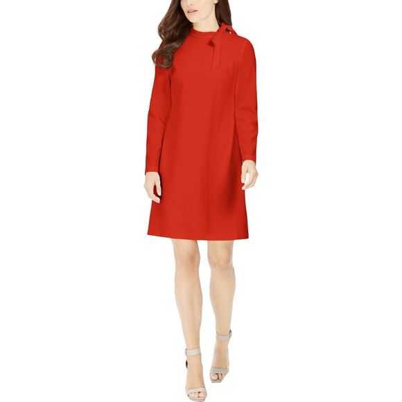 Calvin Klein | Dresses | Calvin Klein Womens Red Long Sleeve Mini ...